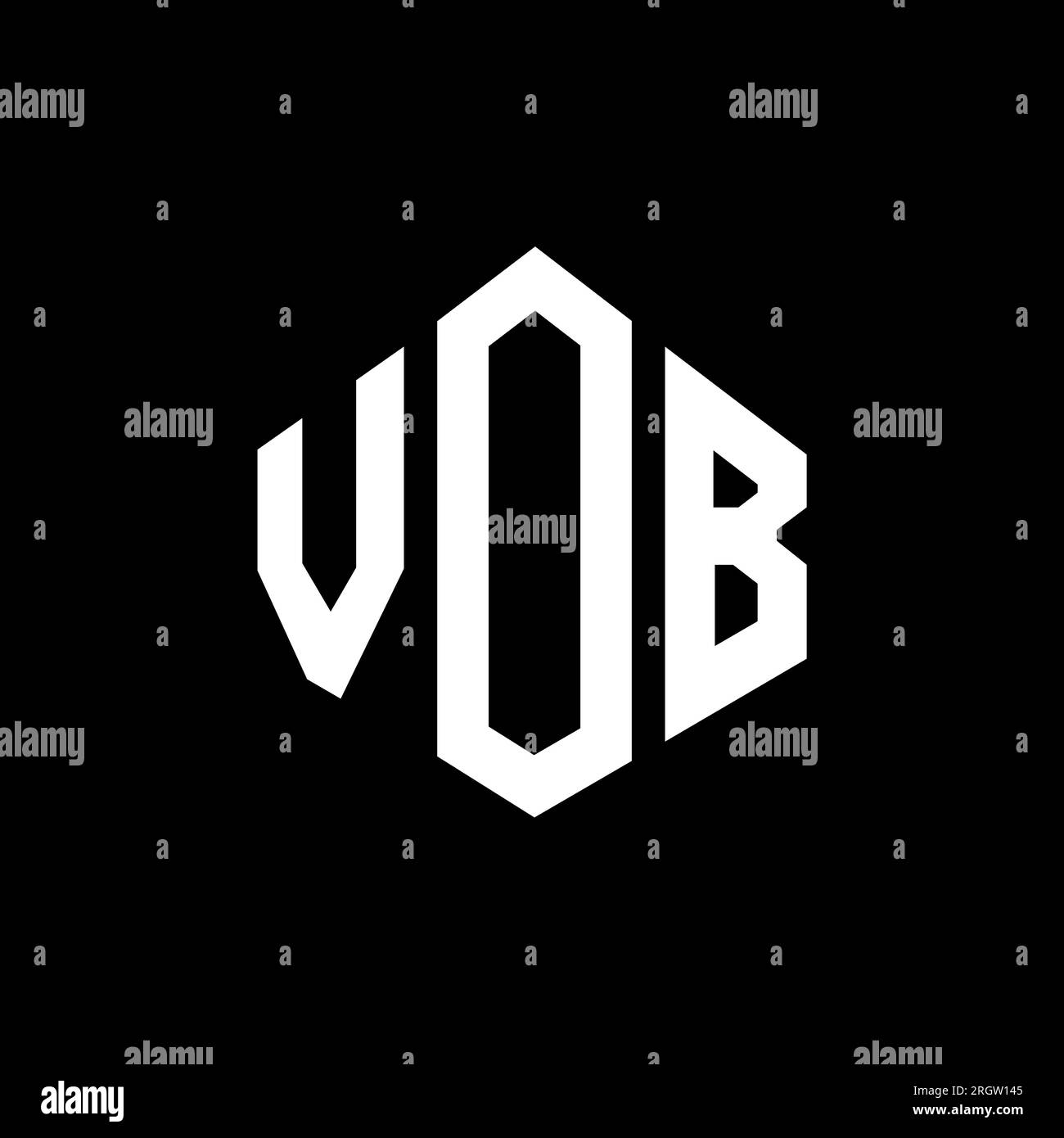 VOB letter logo design with polygon shape. VOB polygon and cube shape ...