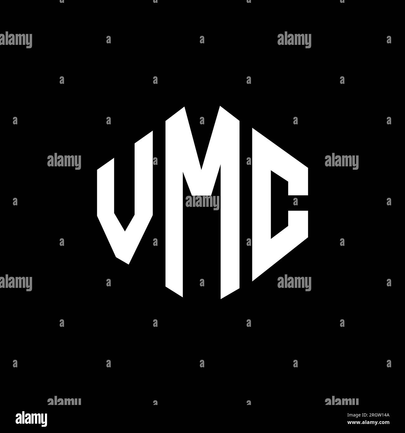 VMC letter logo design with polygon shape. VMC polygon and cube shape ...