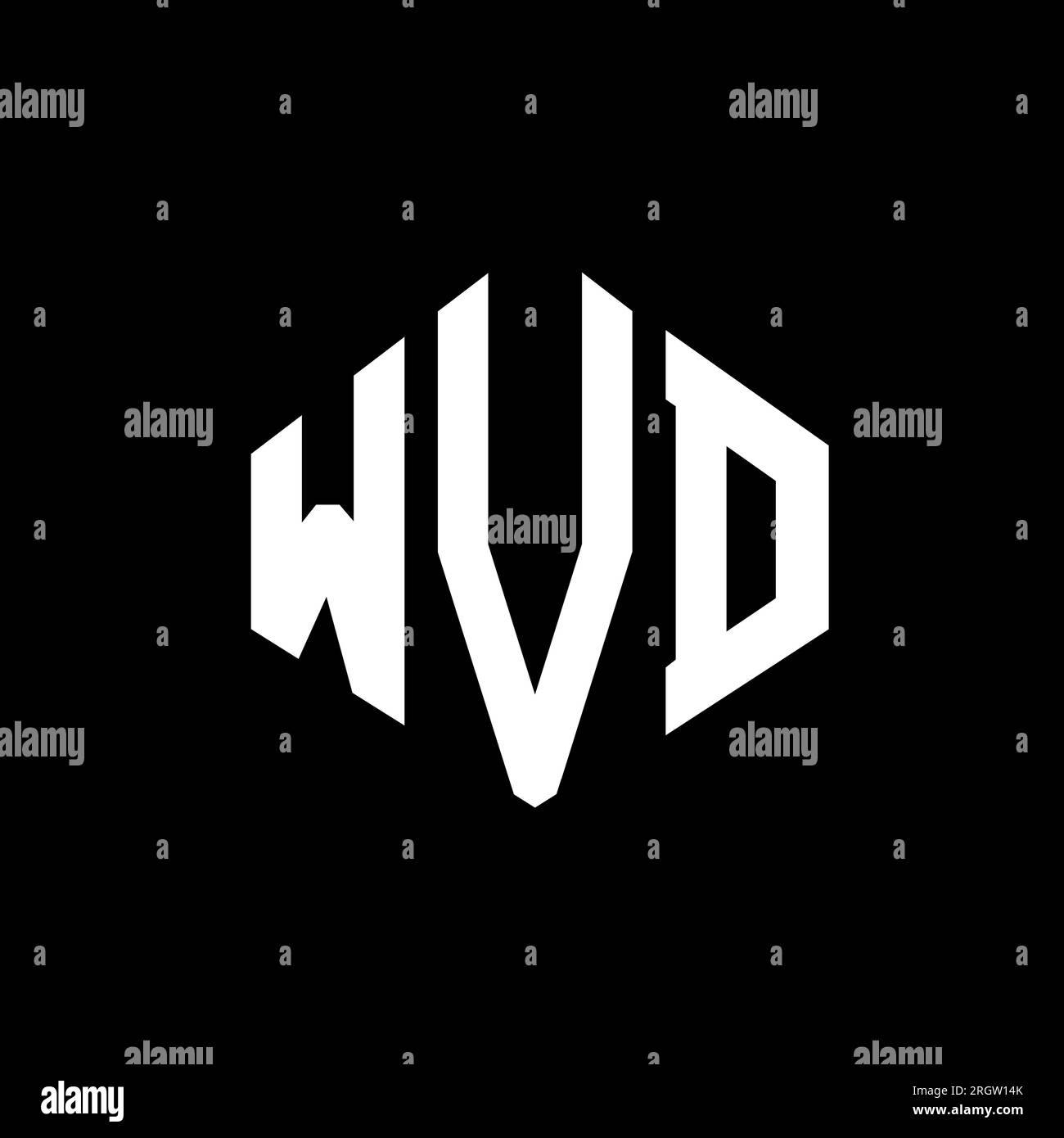 WVD letter logo design with polygon shape. WVD polygon and cube shape logo design. WVD hexagon ...