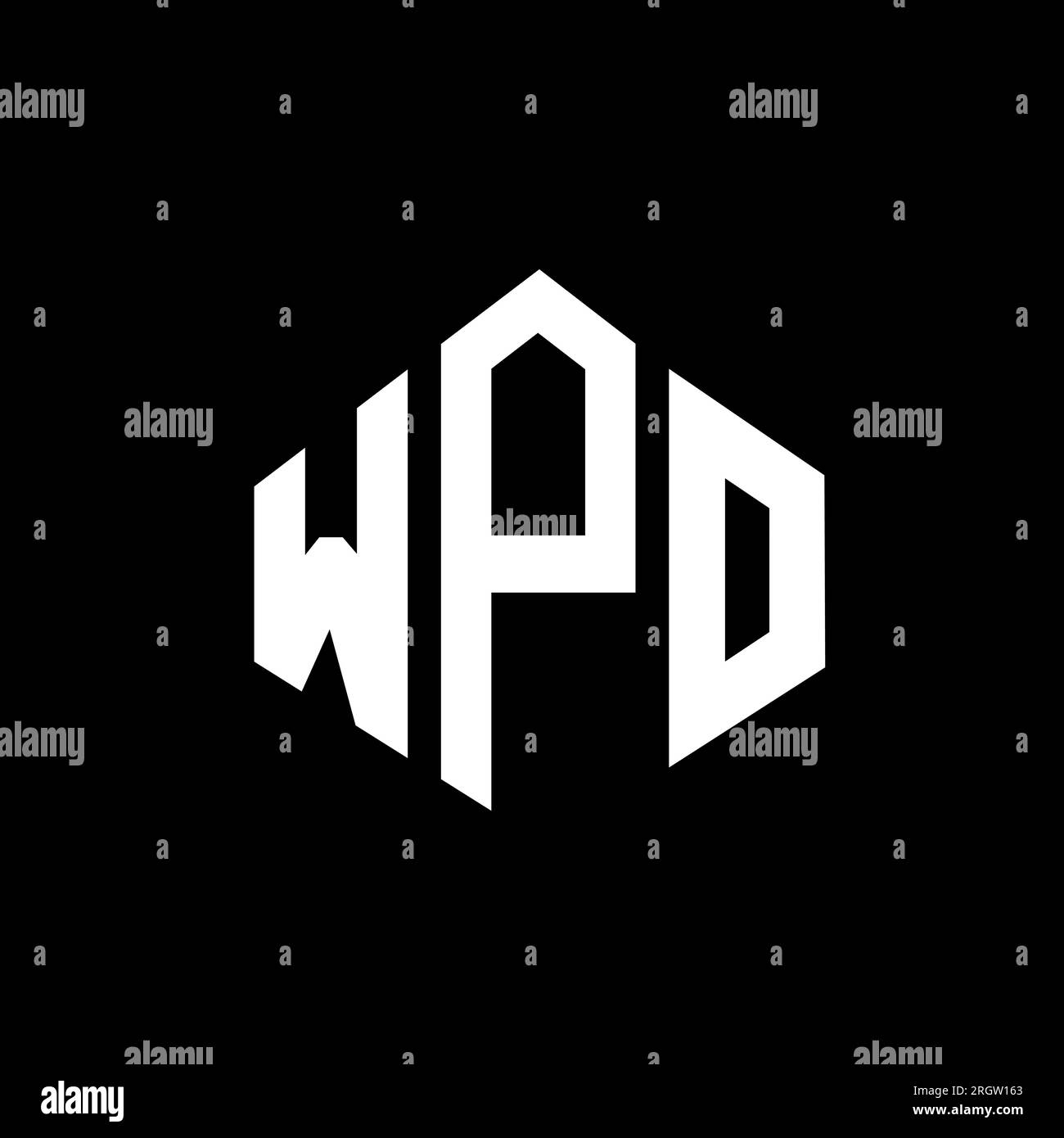 WPO letter logo design with polygon shape. WPO polygon and cube shape ...