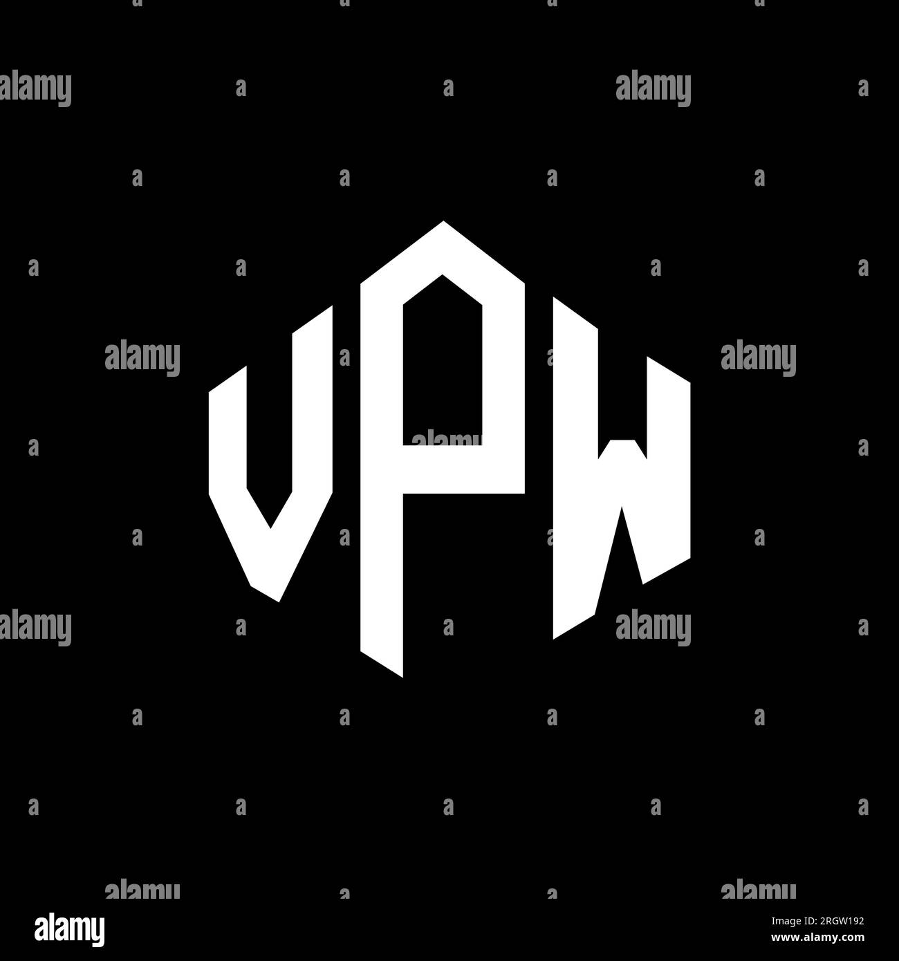 VPW letter logo design with polygon shape. VPW polygon and cube shape ...