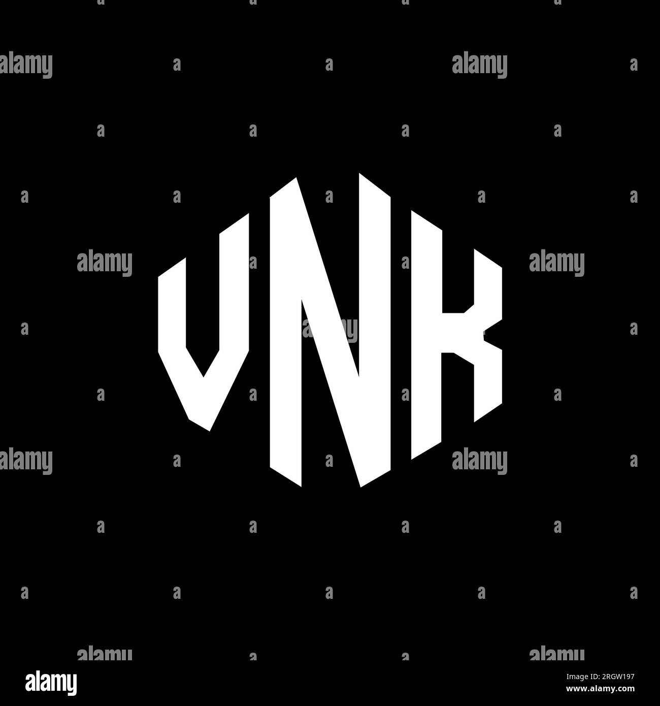 VNK letter logo design with polygon shape. VNK polygon and cube shape ...
