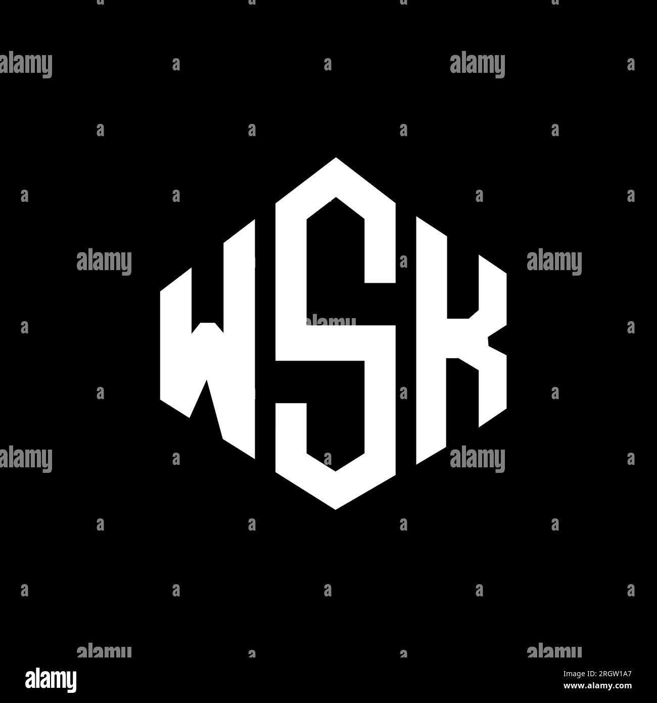 WSK letter logo design with polygon shape. WSK polygon and cube shape ...