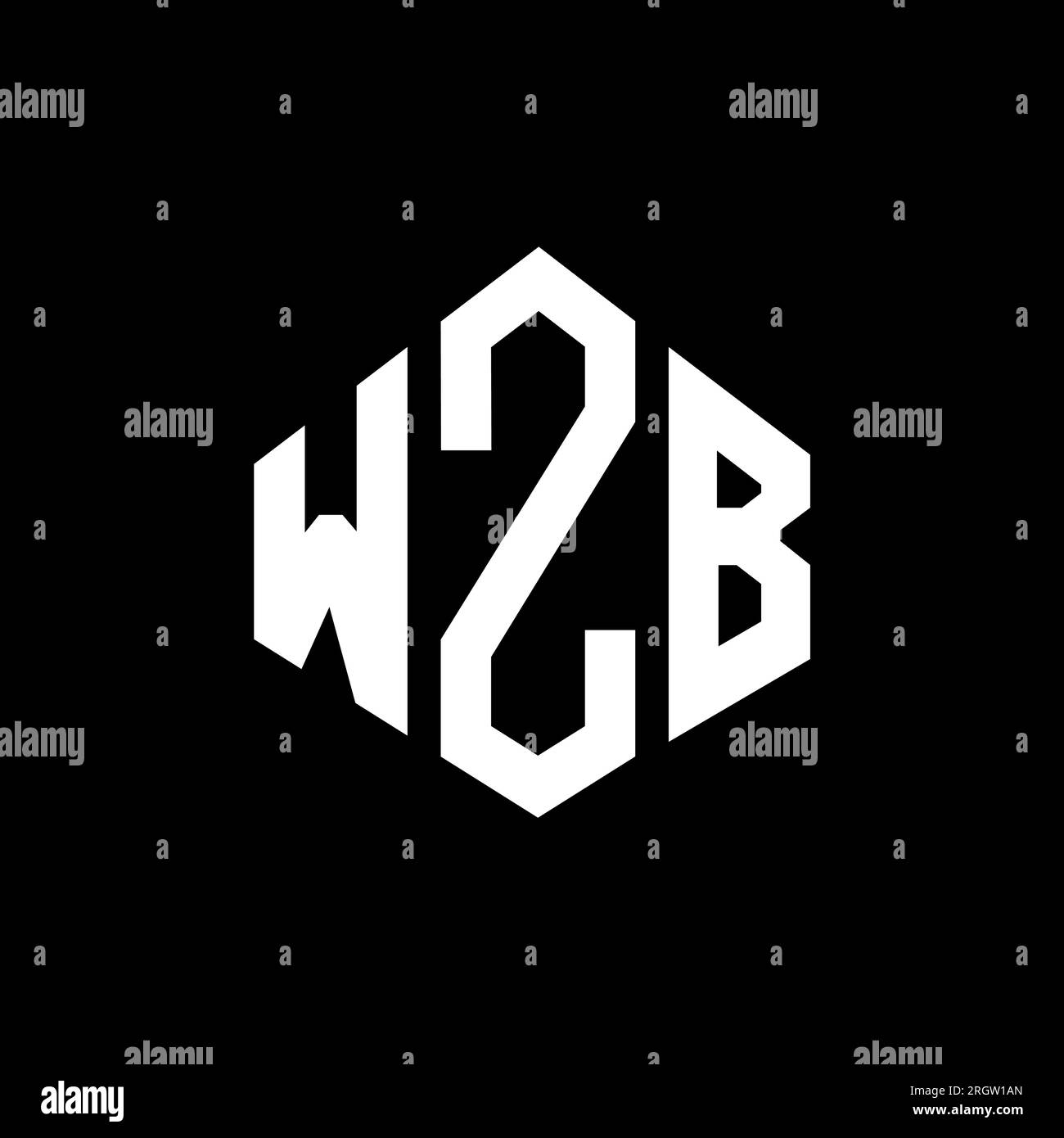WZB letter logo design with polygon shape. WZB polygon and cube shape logo design. WZB hexagon ...