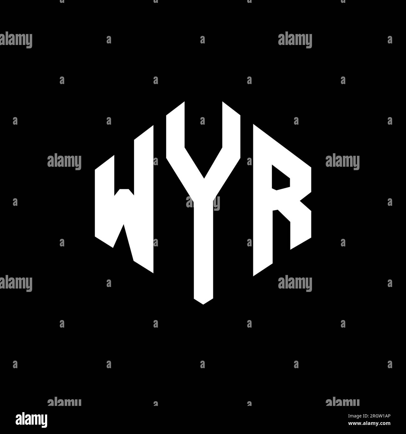 WYR letter logo design with polygon shape. WYR polygon and cube shape ...