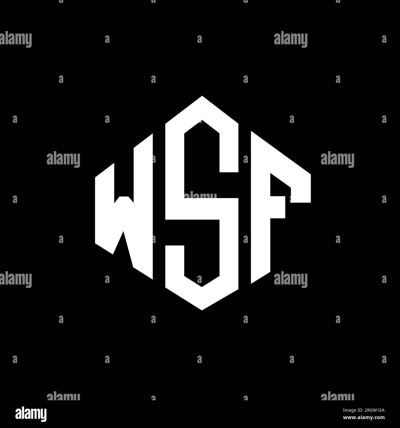 WSF letter logo design with polygon shape. WSF polygon and cube shape ...