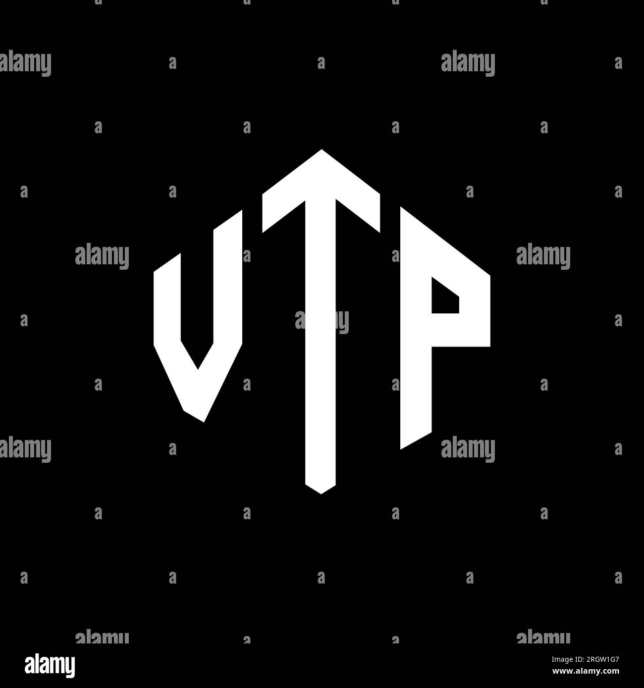 VTP letter logo design with polygon shape. VTP polygon and cube shape ...