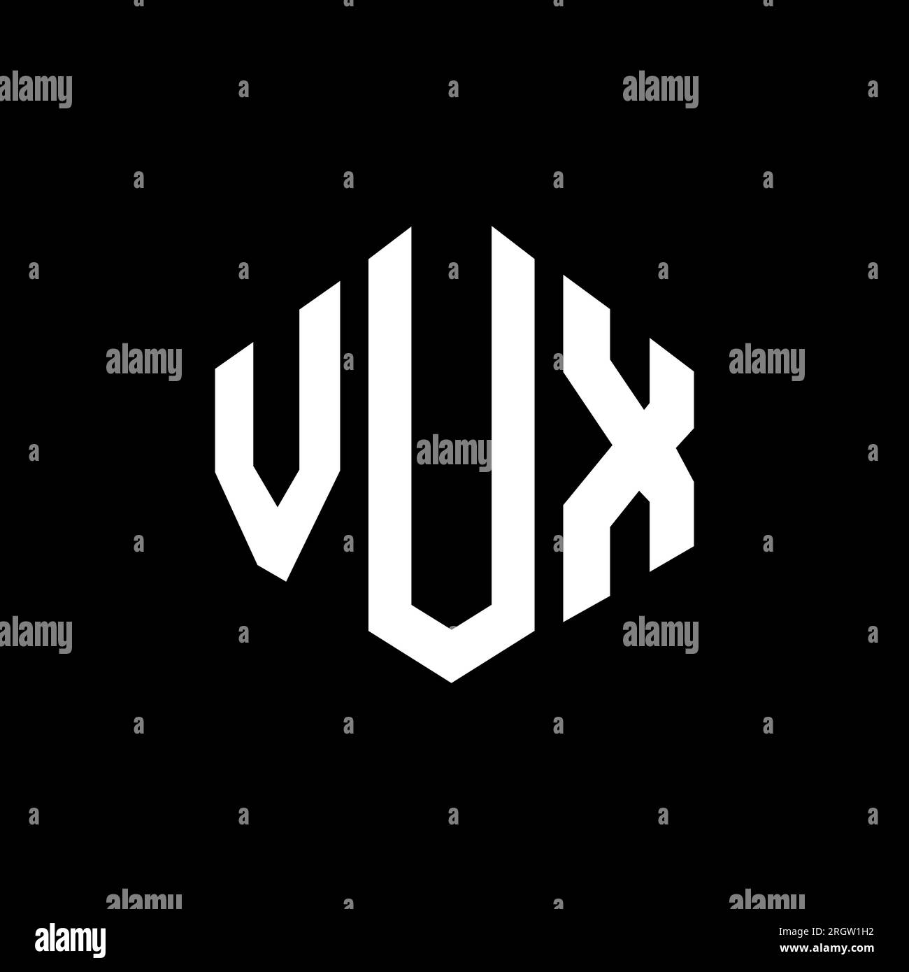 VUX letter logo design with polygon shape. VUX polygon and cube shape logo design. VUX hexagon ...