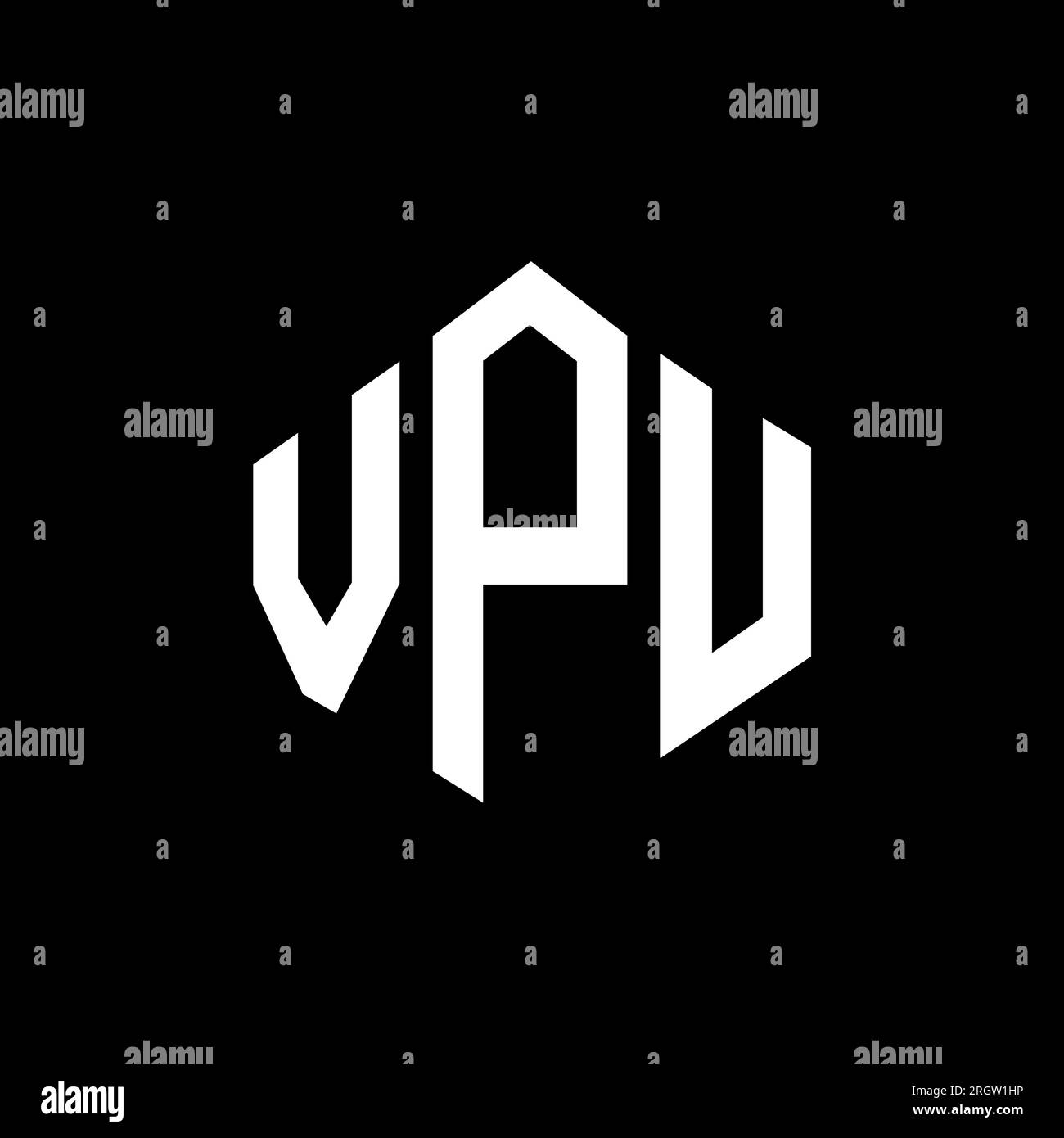VPU letter logo design with polygon shape. VPU polygon and cube shape ...