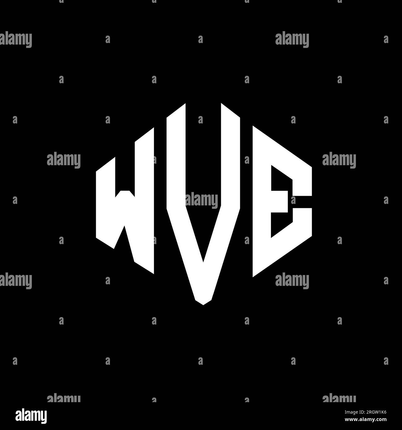 WVE letter logo design with polygon shape. WVE polygon and cube shape ...