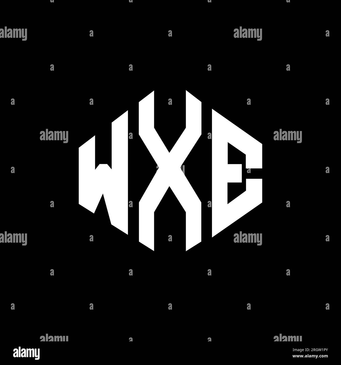 WXE letter logo design with polygon shape. WXE polygon and cube shape ...