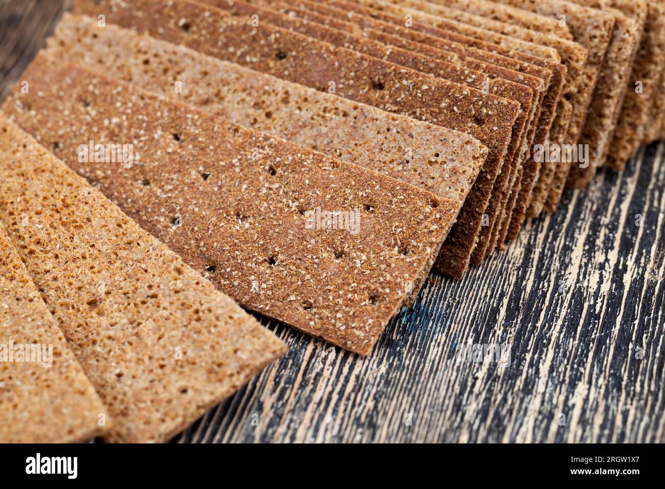 dry crusty bread made from rye flour with coriander, thin bread as a ...