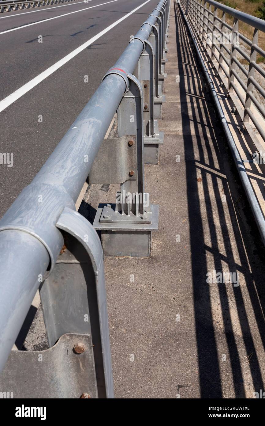steel fences on the road to ensure the safety of cars, part of a ...