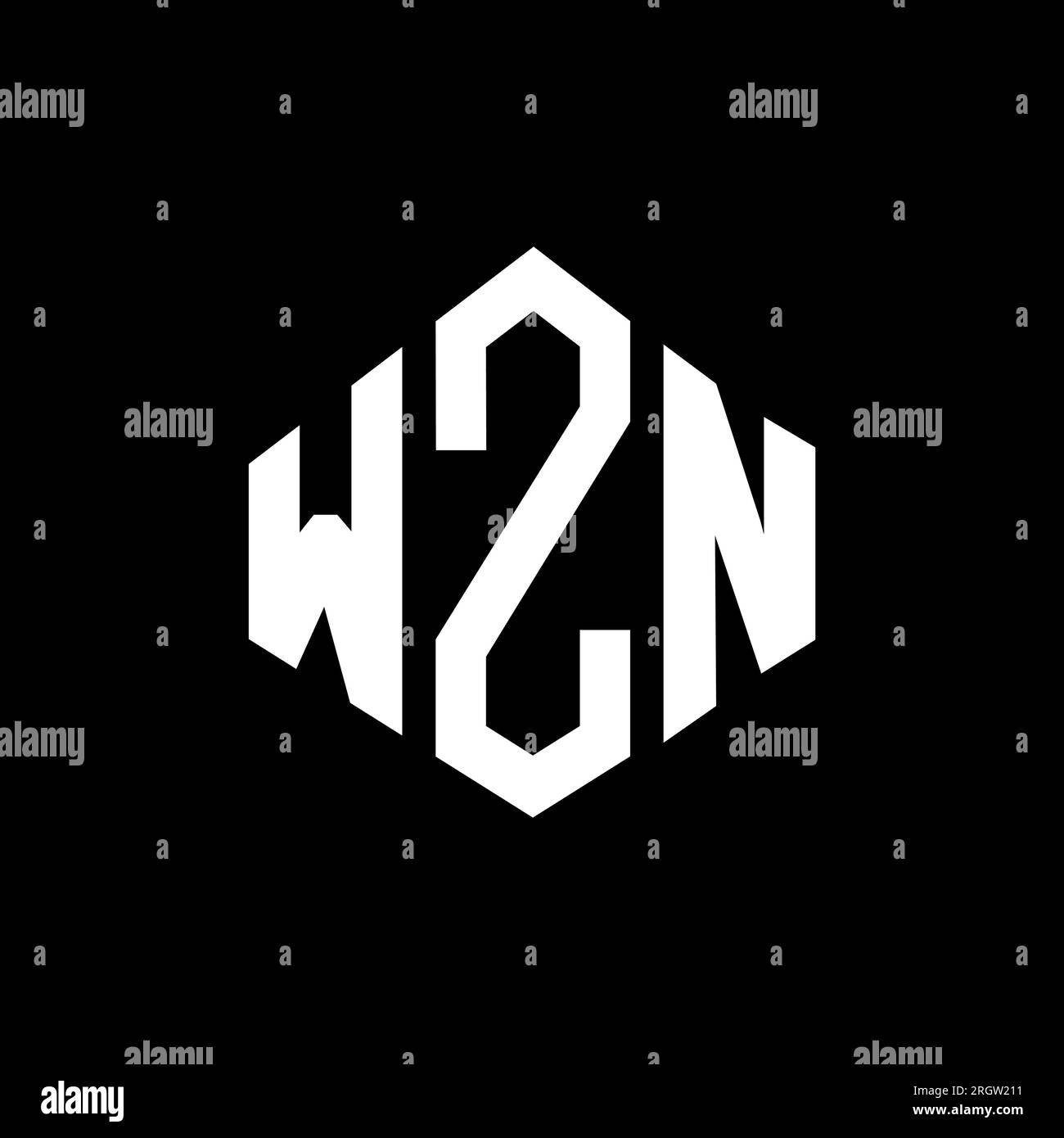 WZN letter logo design with polygon shape. WZN polygon and cube shape ...