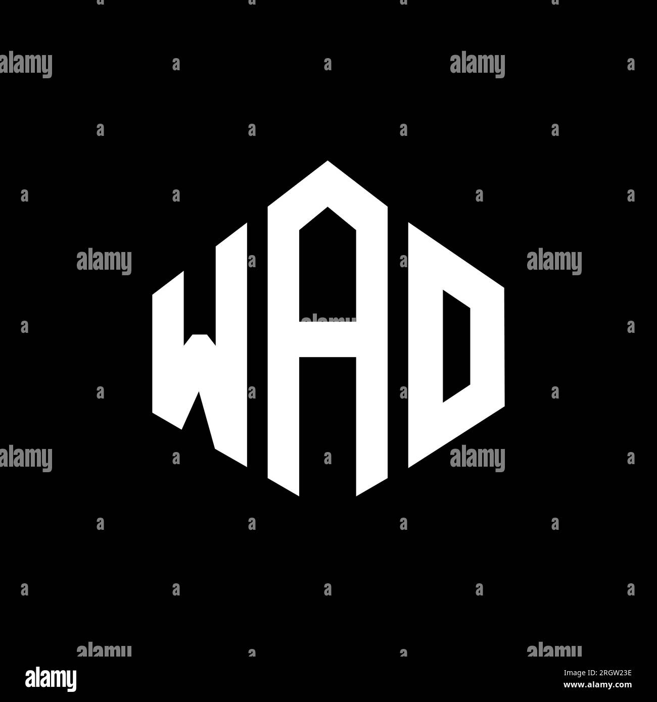 WAO letter logo design with polygon shape. WAO polygon and cube shape ...