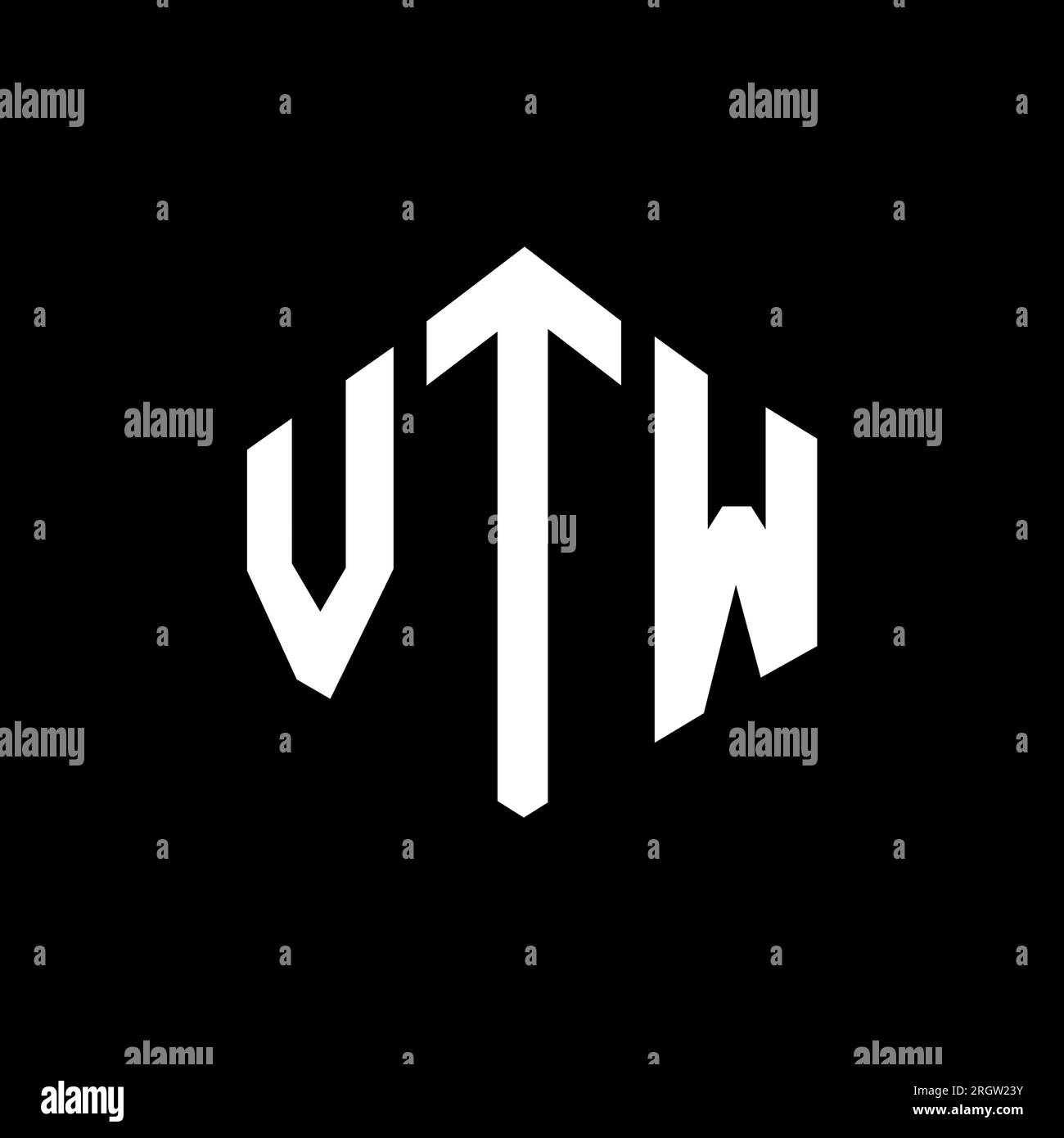 VTW letter logo design with polygon shape. VTW polygon and cube shape ...