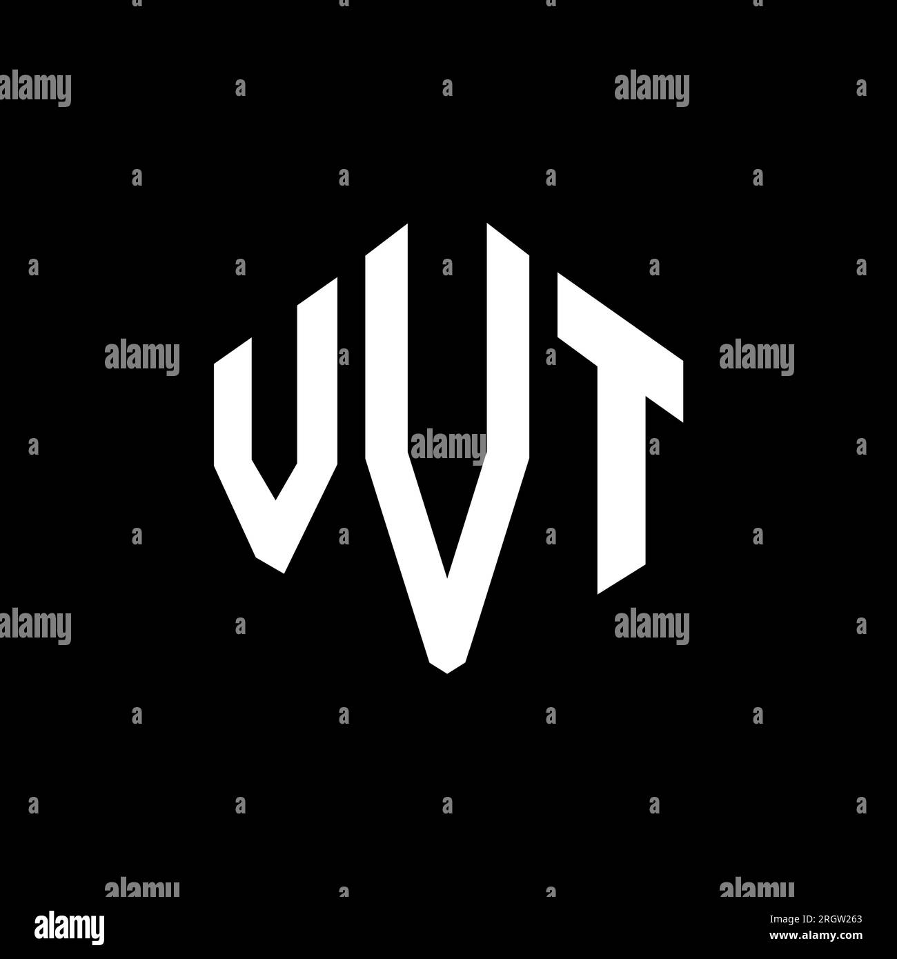 VVT letter logo design with polygon shape. VVT polygon and cube shape ...