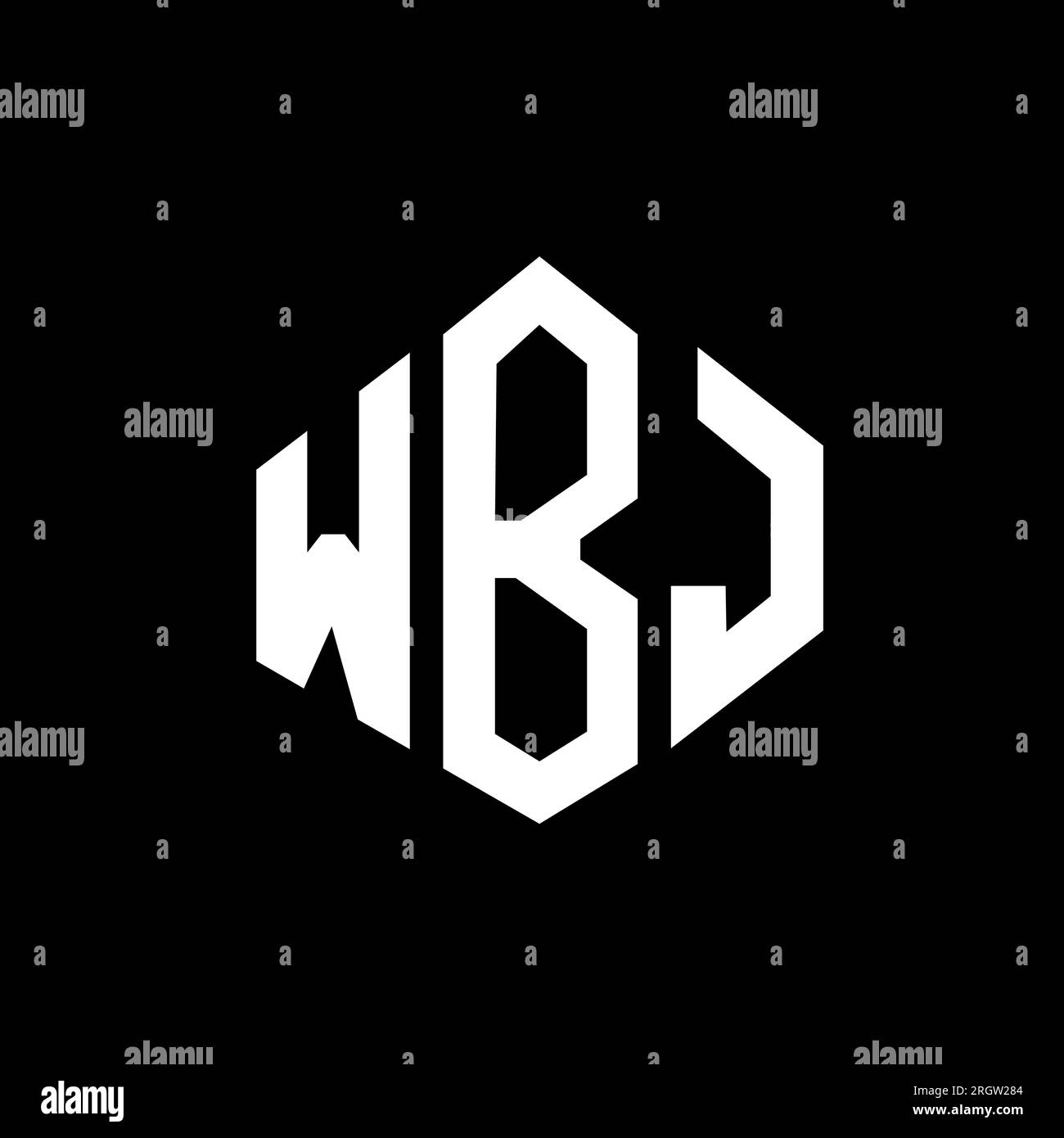WBJ letter logo design with polygon shape. WBJ polygon and cube shape ...