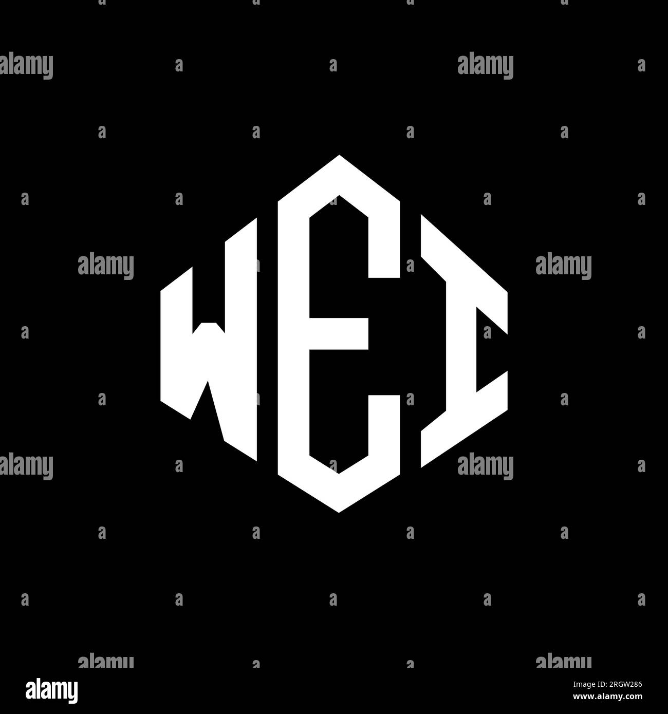 WEI letter logo design with polygon shape. WEI polygon and cube shape ...