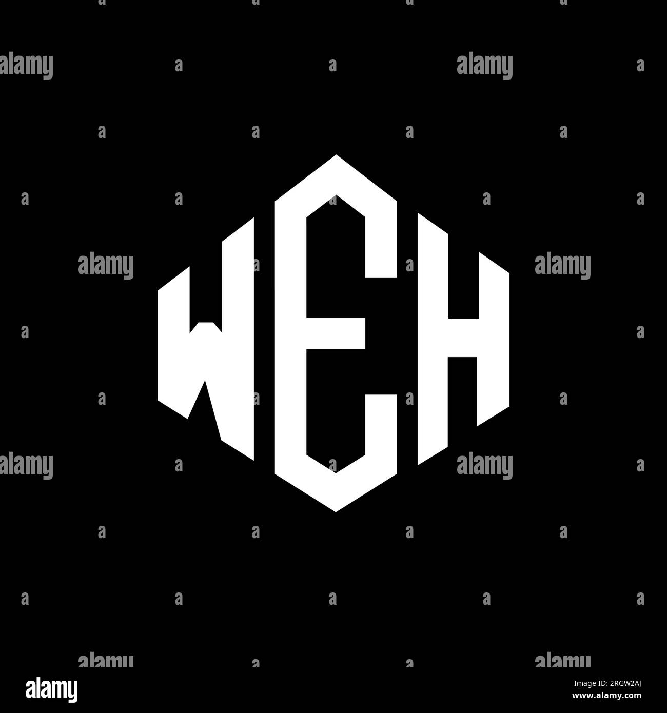 WEH letter logo design with polygon shape. WEH polygon and cube shape ...