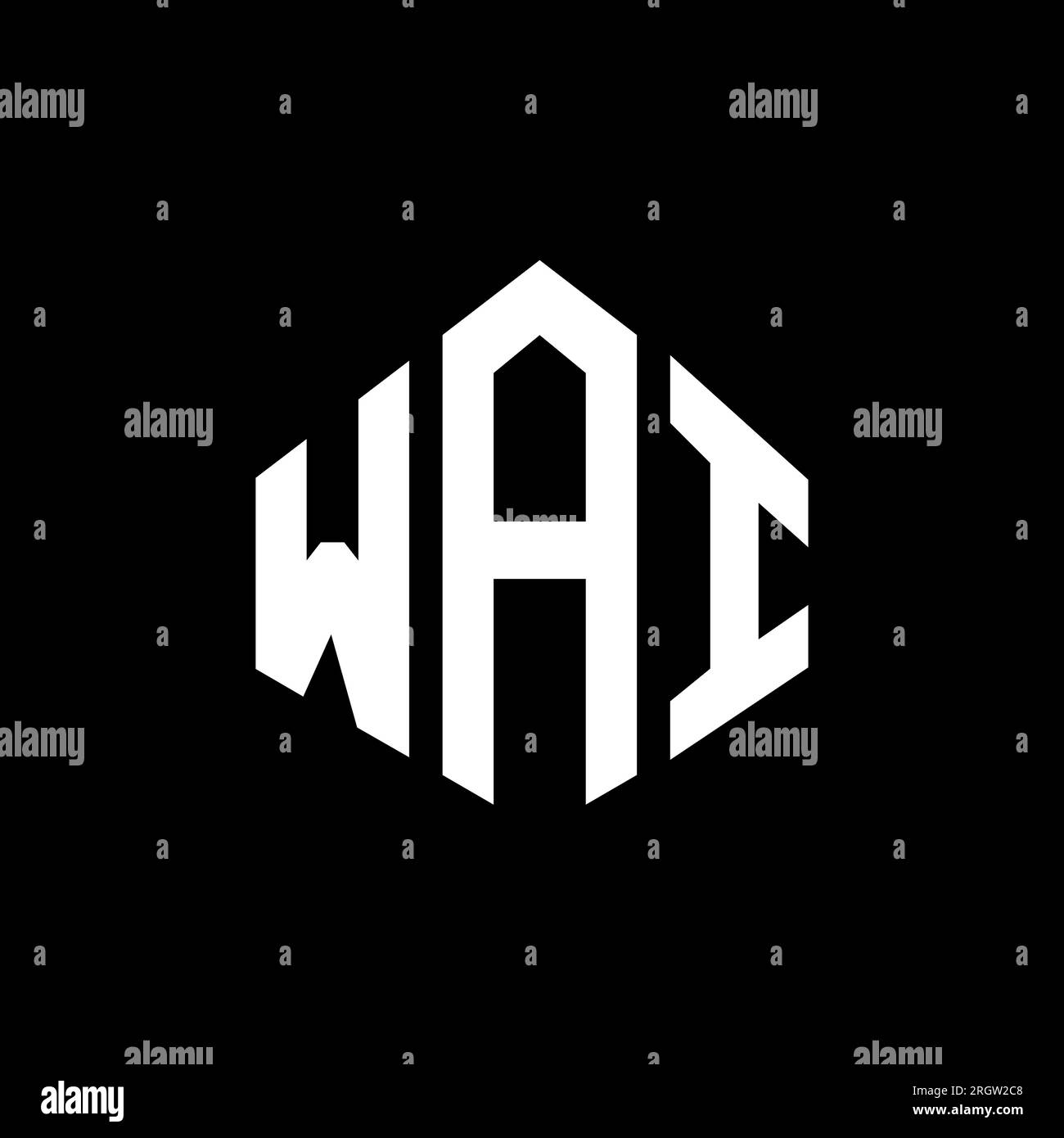 WAI letter logo design with polygon shape. WAI polygon and cube shape ...