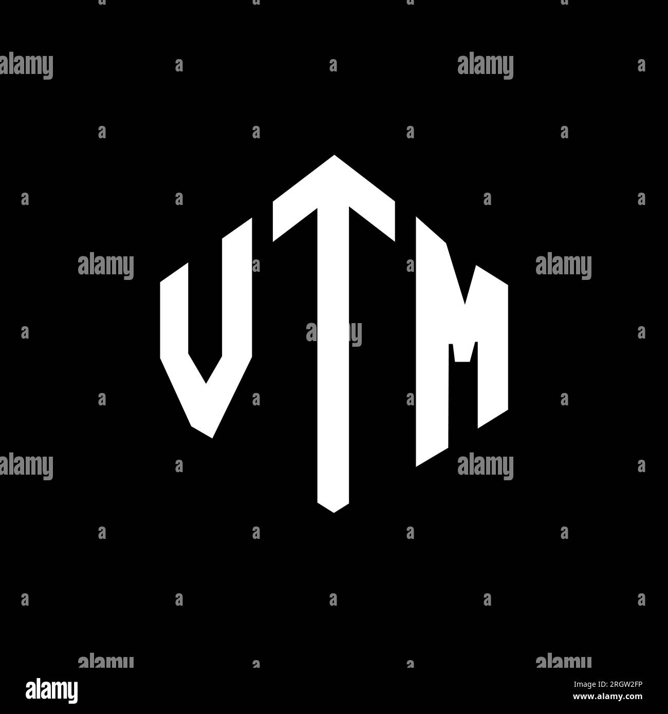 VTM letter logo design with polygon shape. VTM polygon and cube shape ...