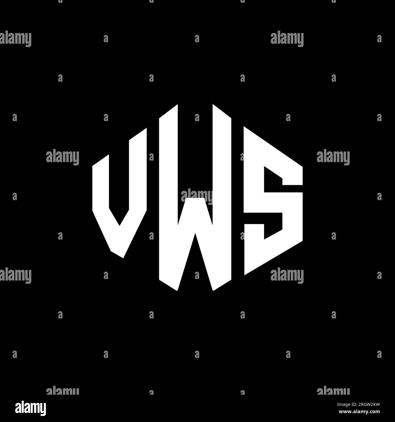 VWS letter logo design with polygon shape. VWS polygon and cube shape ...