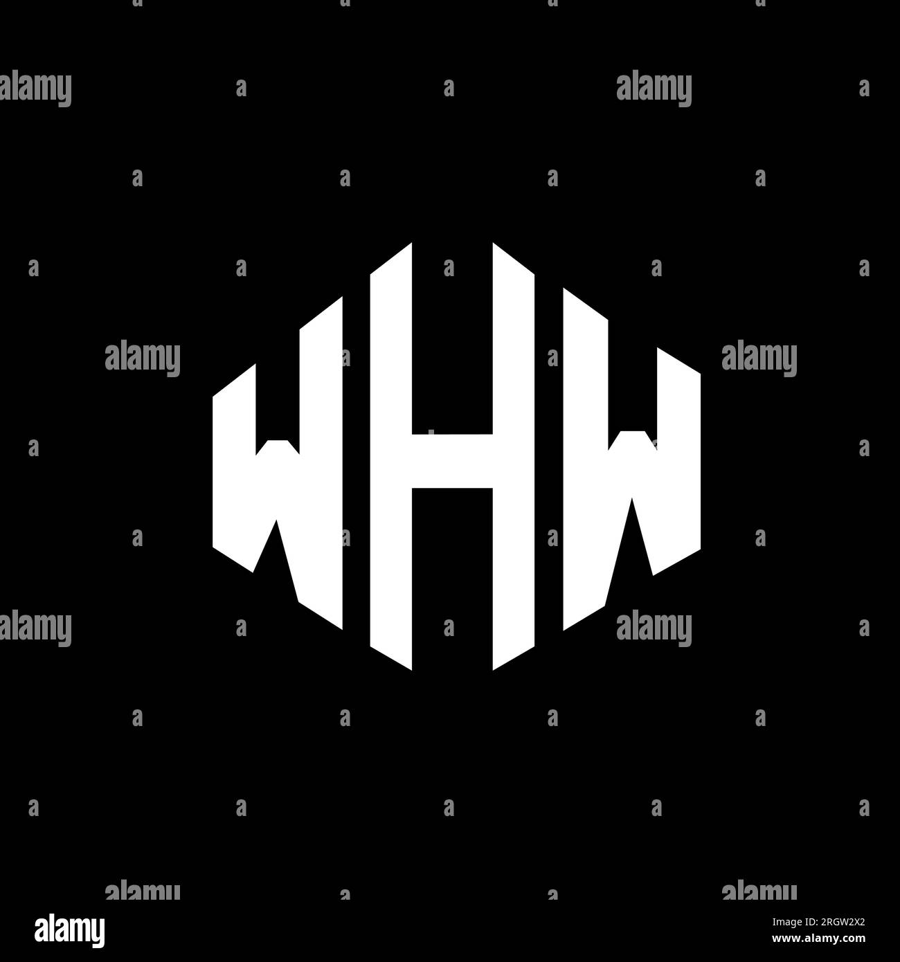 WHW letter logo design with polygon shape. WHW polygon and cube shape ...