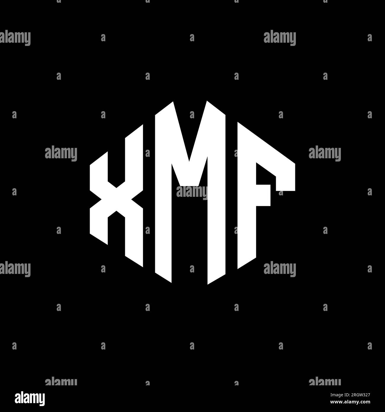 XMF letter logo design with polygon shape. XMF polygon and cube shape ...
