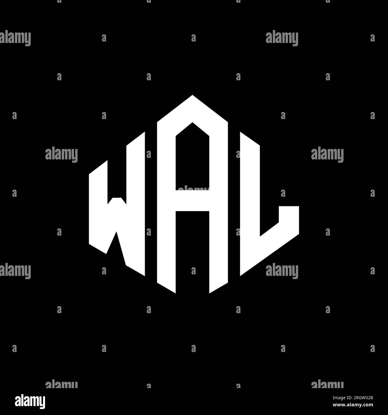 WAL letter logo design with polygon shape. WAL polygon and cube shape ...