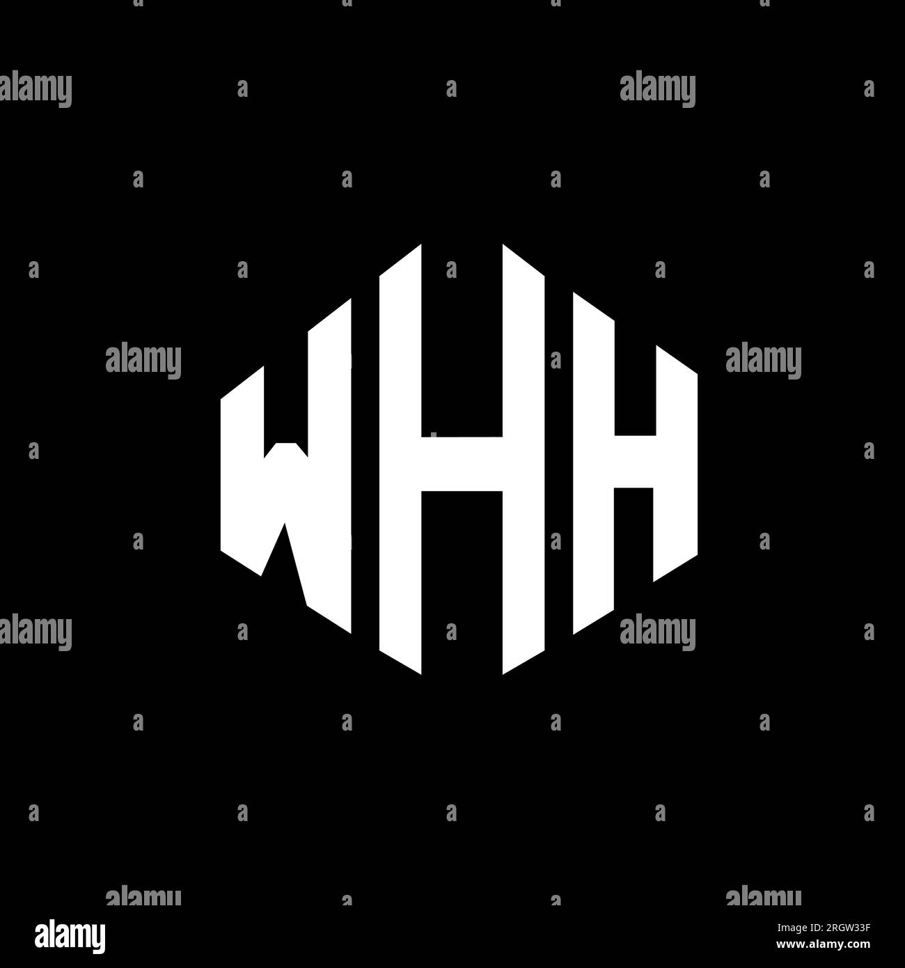 WHH letter logo design with polygon shape. WHH polygon and cube shape ...