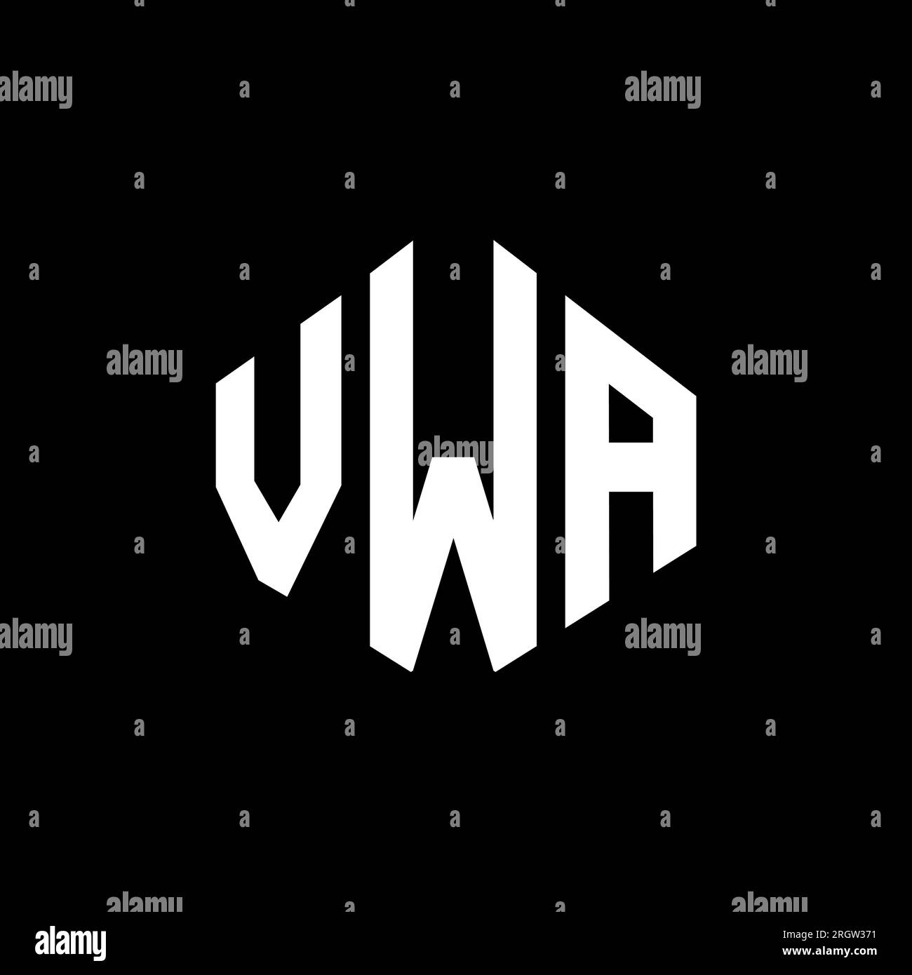 VWA letter logo design with polygon shape. VWA polygon and cube shape ...