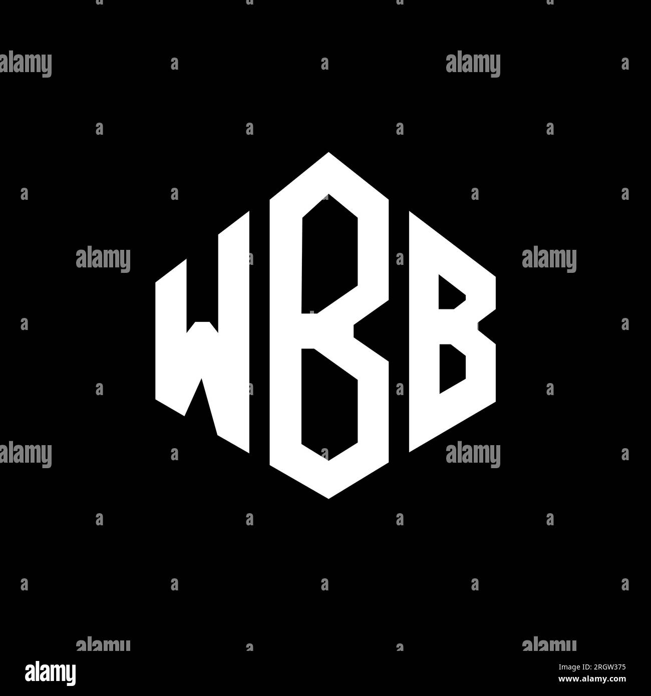 WBB letter logo design with polygon shape. WBB polygon and cube shape ...