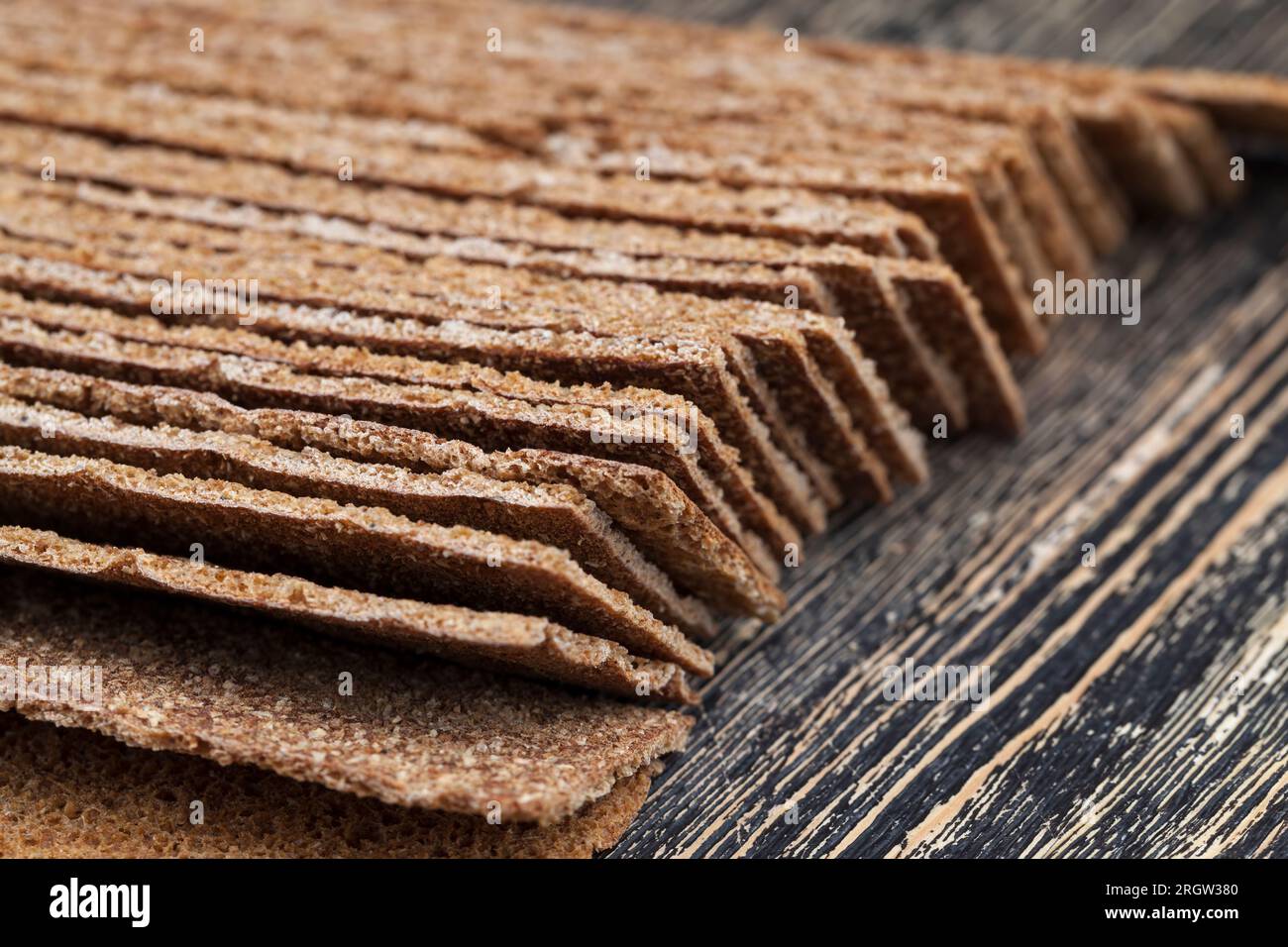 dry crusty bread made from rye flour with coriander, thin bread as a ...