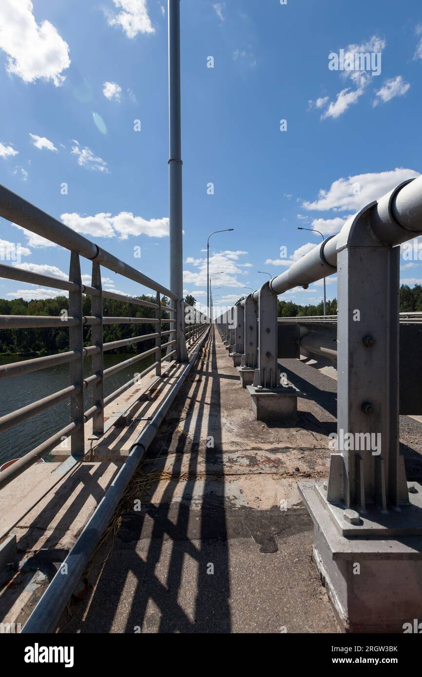 steel fences on the road to ensure the safety of cars, part of a ...