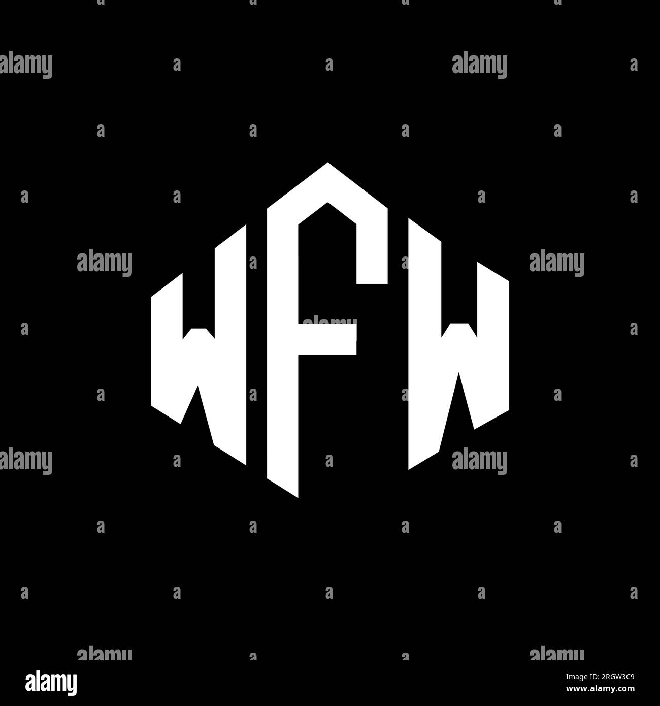 WFW letter logo design with polygon shape. WFW polygon and cube shape ...
