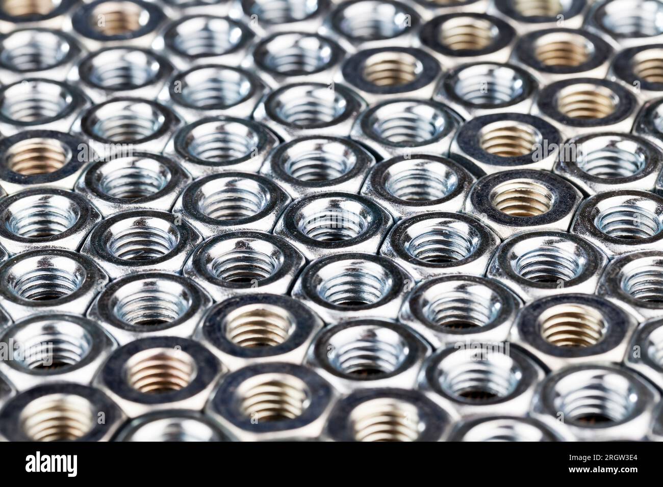 steel nuts for use in installation and construction work Stock Photo ...