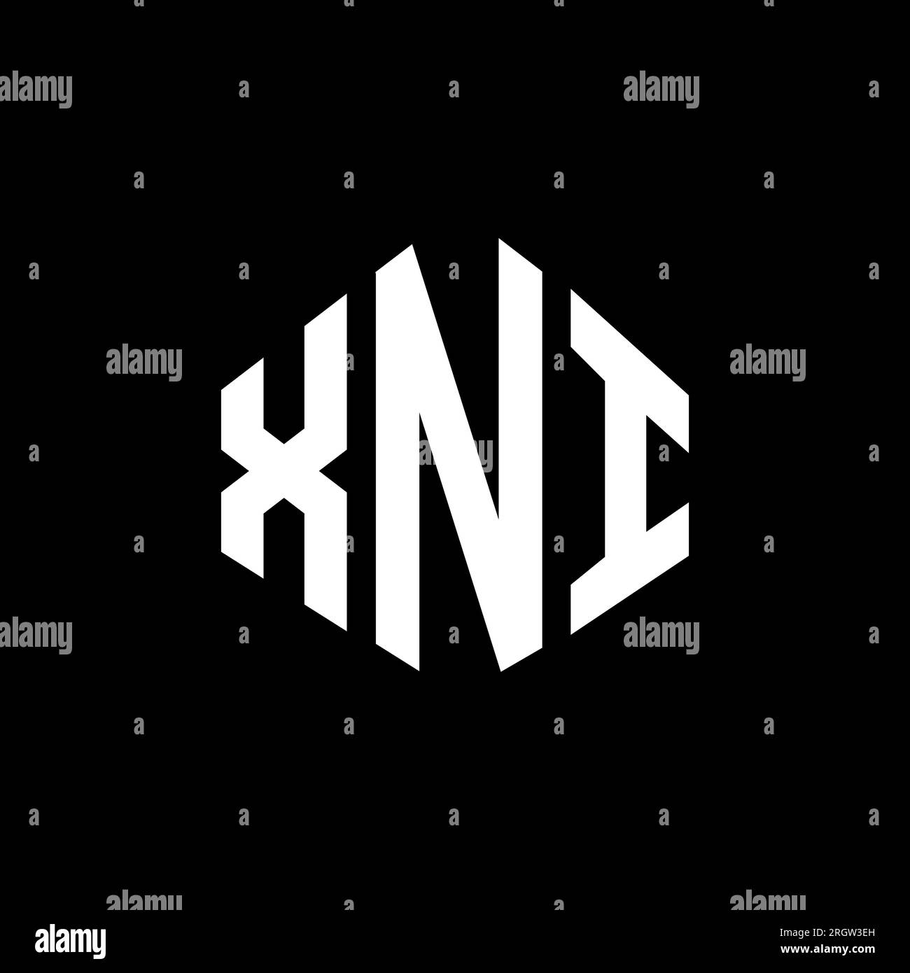 XNI letter logo design with polygon shape. XNI polygon and cube shape ...