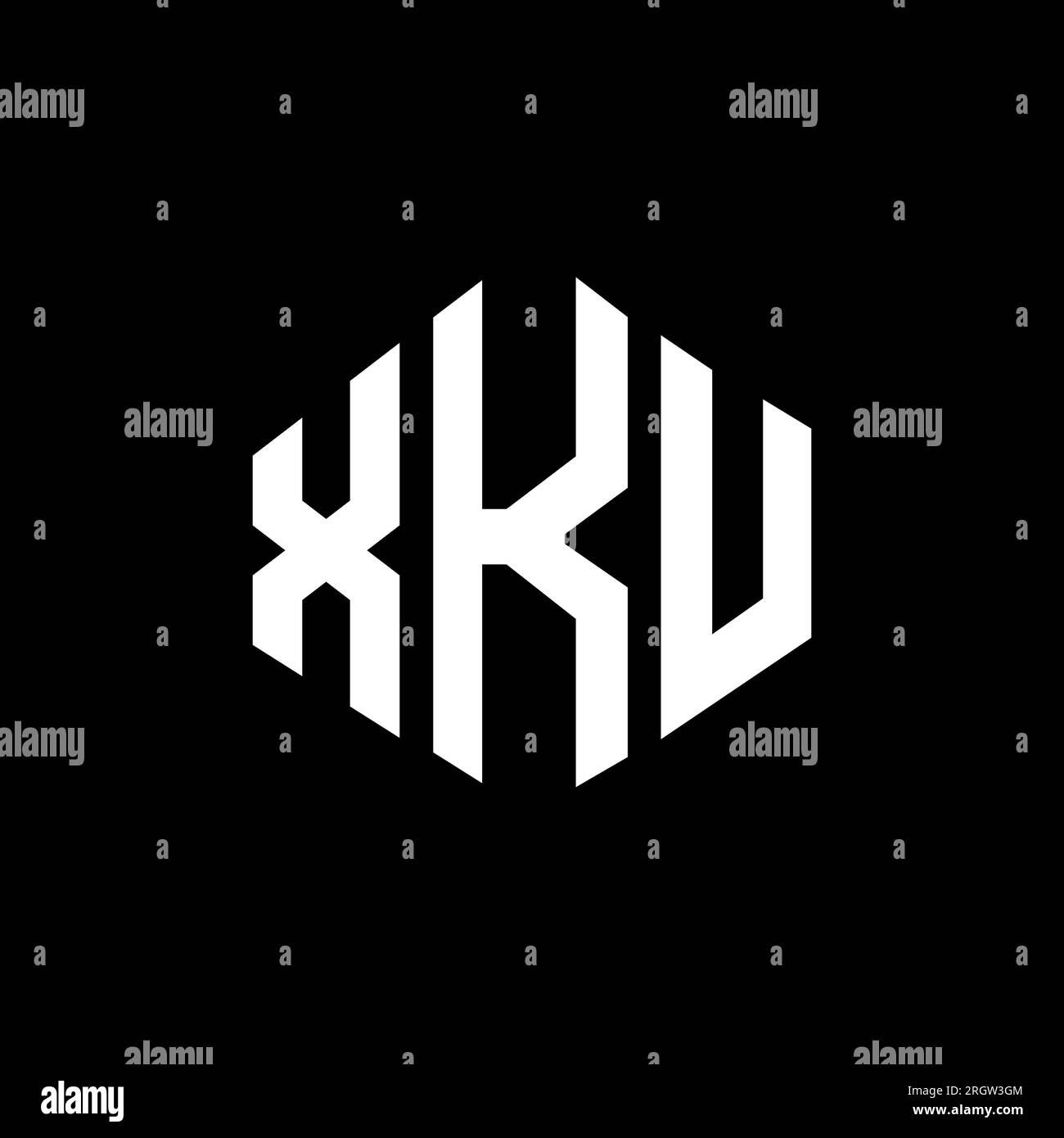 XKU letter logo design with polygon shape. XKU polygon and cube shape ...
