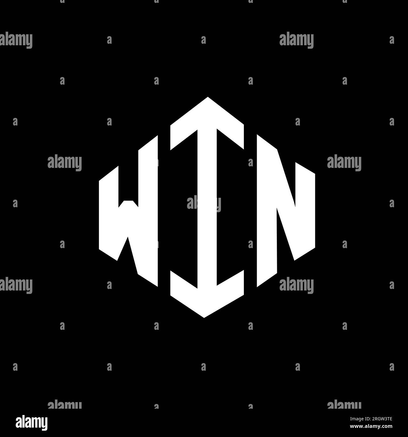 WIN letter logo design with polygon shape. WIN polygon and cube shape ...