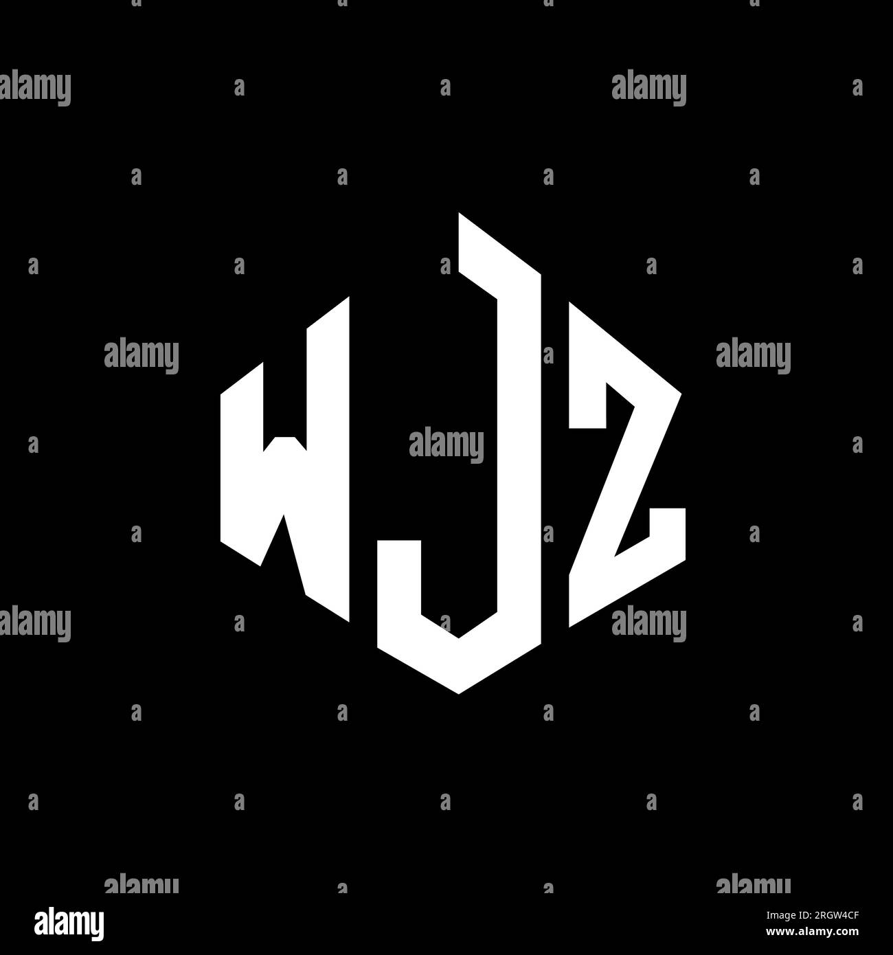 WJZ letter logo design with polygon shape. WJZ polygon and cube shape ...