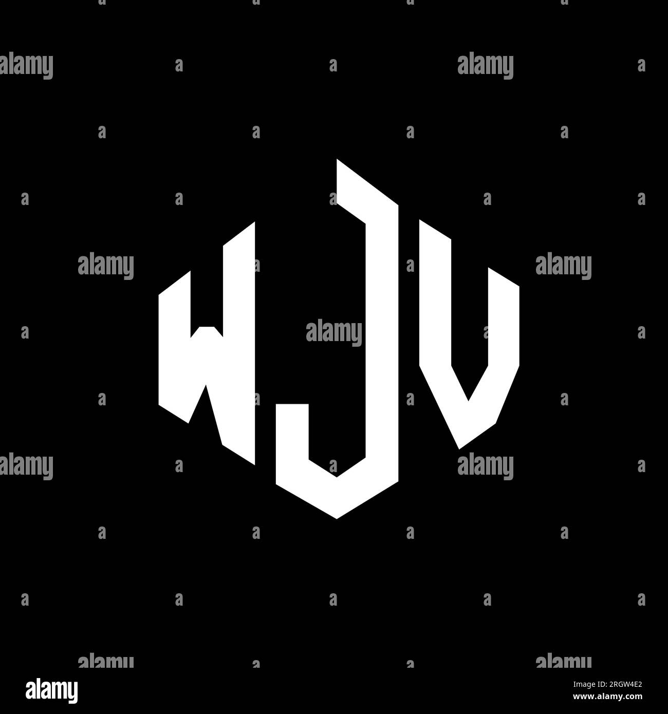 WJV letter logo design with polygon shape. WJV polygon and cube shape ...