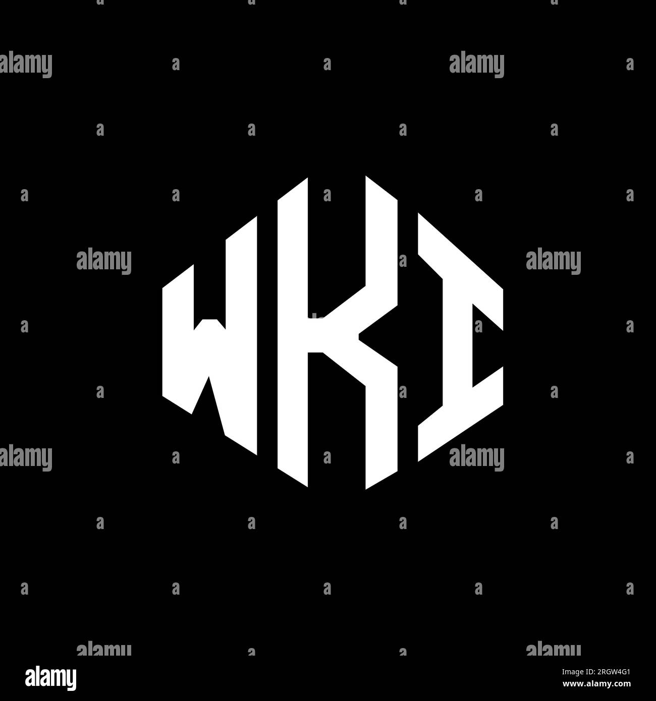 WKI letter logo design with polygon shape. WKI polygon and cube shape ...