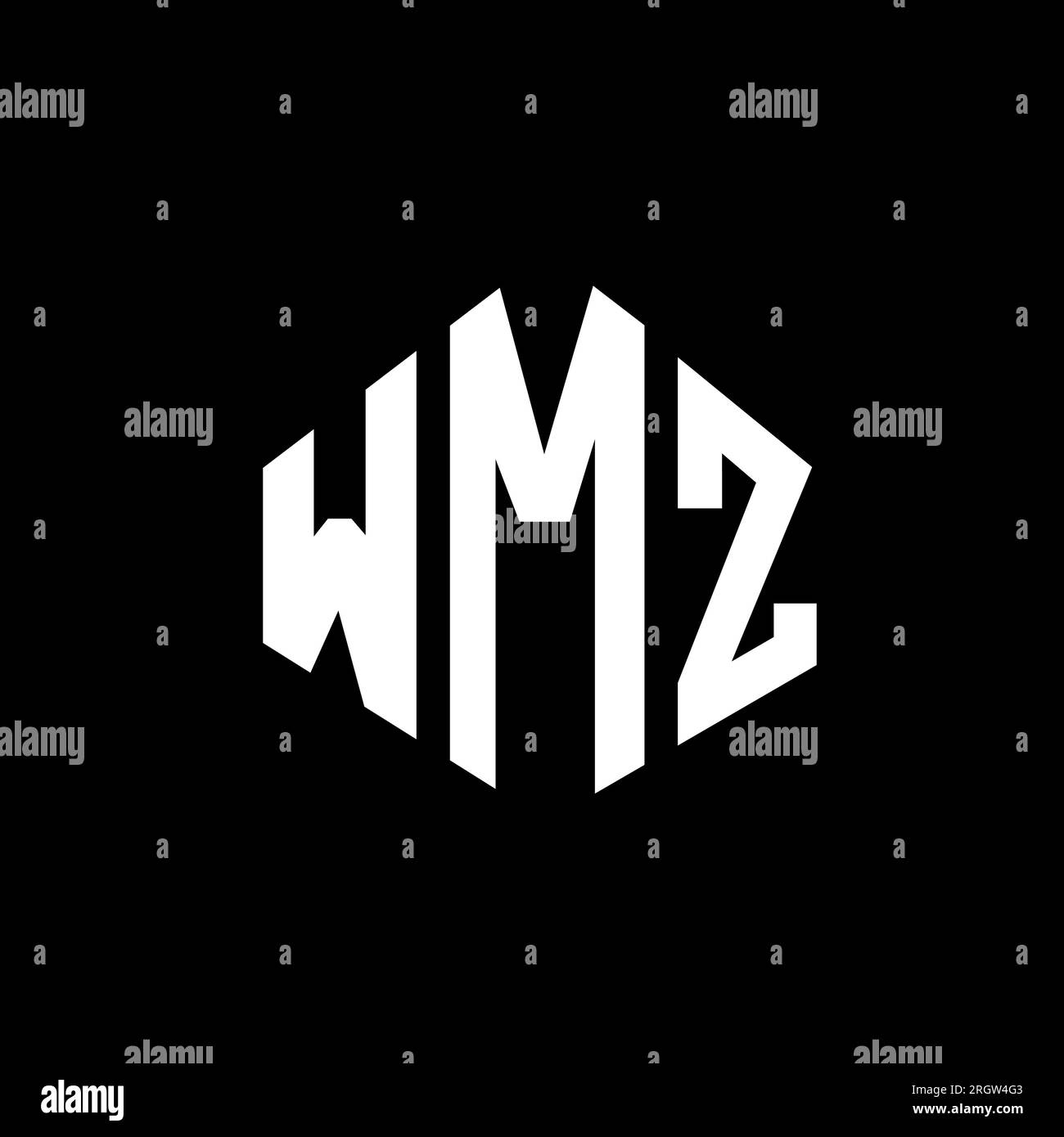 WMZ letter logo design with polygon shape. WMZ polygon and cube shape ...
