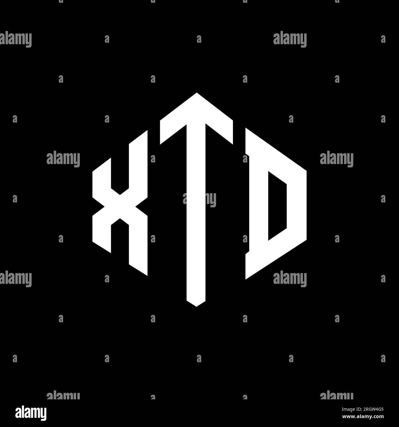 XTD letter logo design with polygon shape. XTD polygon and cube shape logo design. XTD hexagon ...