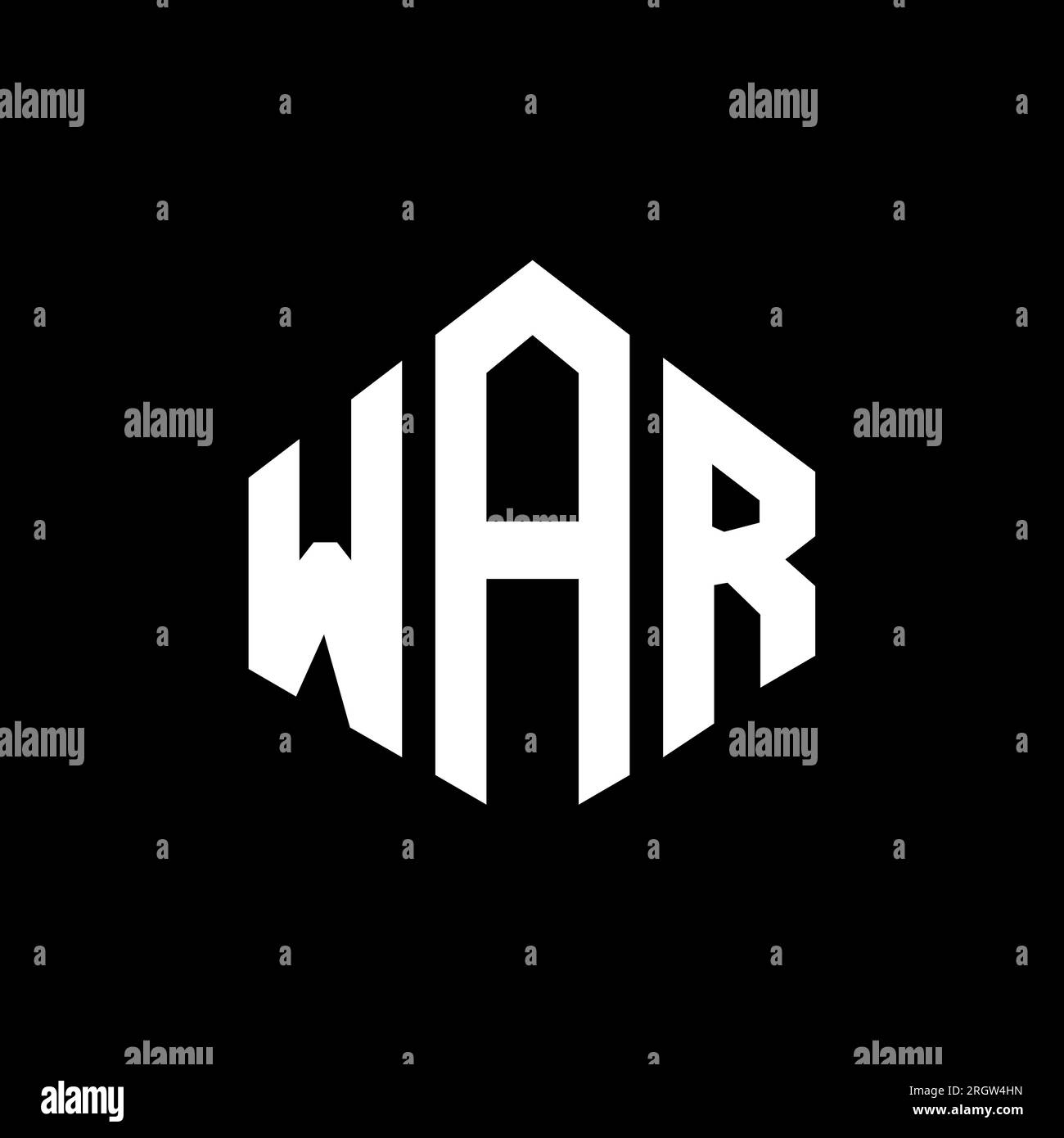 WAR letter logo design with polygon shape. WAR polygon and cube shape ...