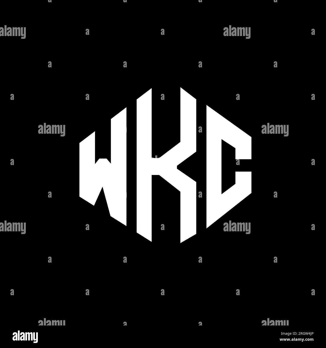 WKC letter logo design with polygon shape. WKC polygon and cube shape ...