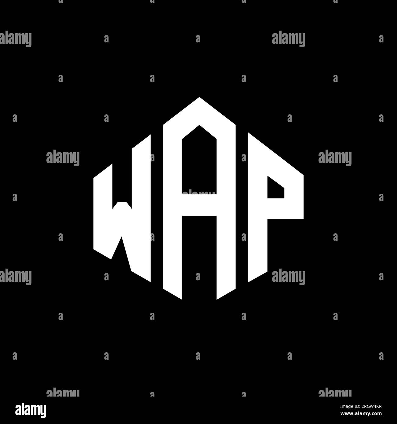 WAP letter logo design with polygon shape. WAP polygon and cube shape logo design. WAP hexagon ...