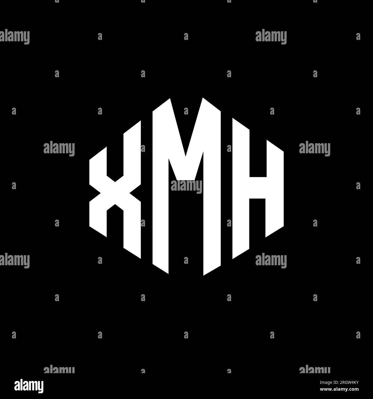 XMH letter logo design with polygon shape. XMH polygon and cube shape ...