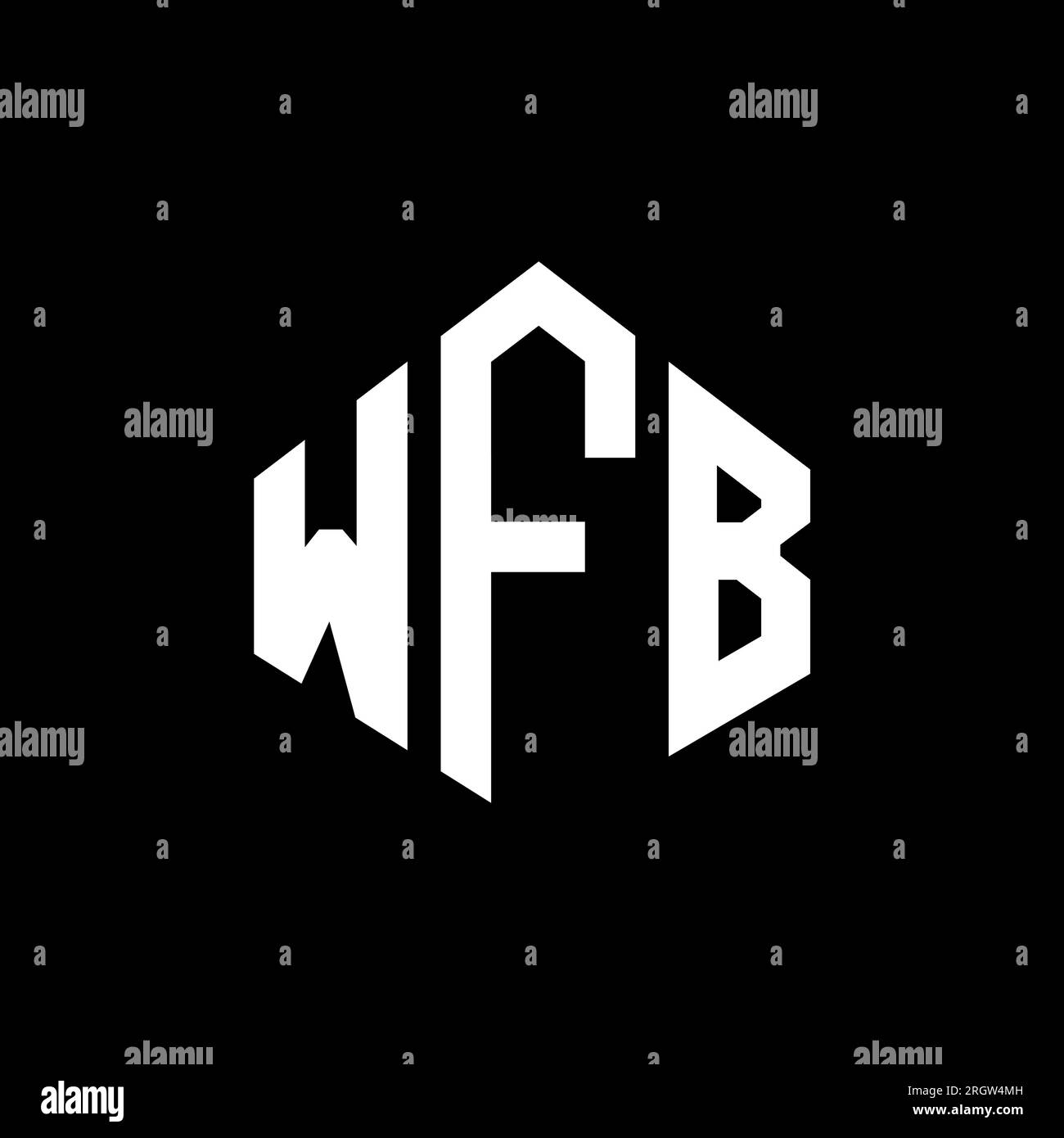 WFB letter logo design with polygon shape. WFB polygon and cube shape ...